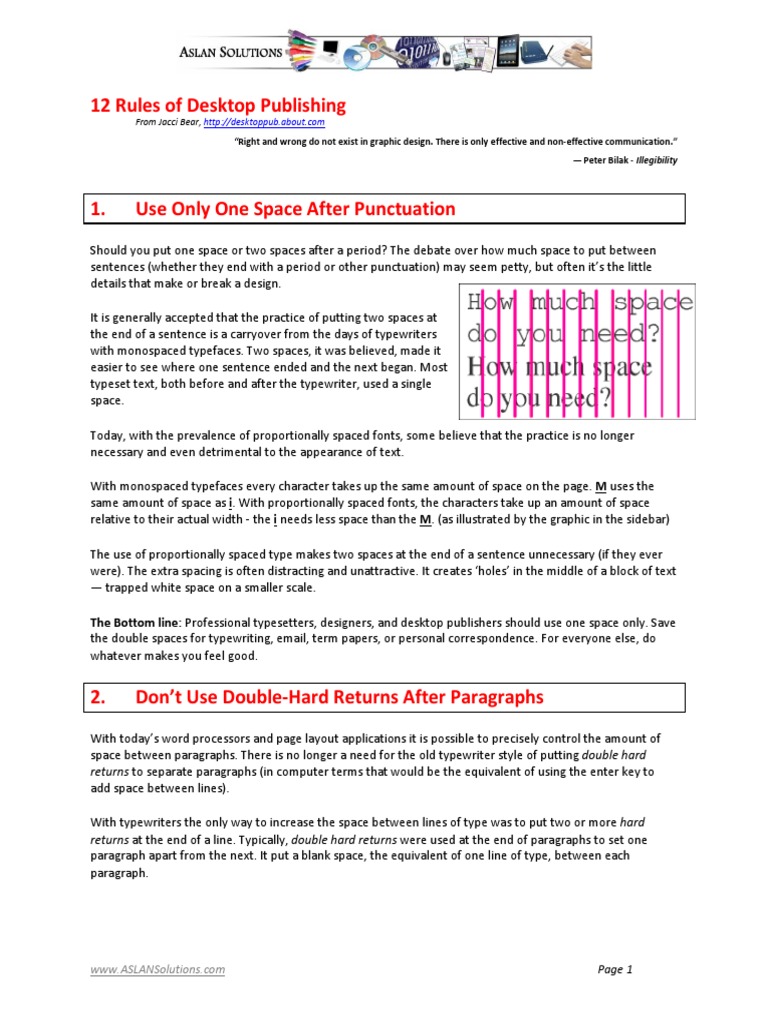 Rules of Desktop Publishing PDF | PDF | Typefaces | Typography