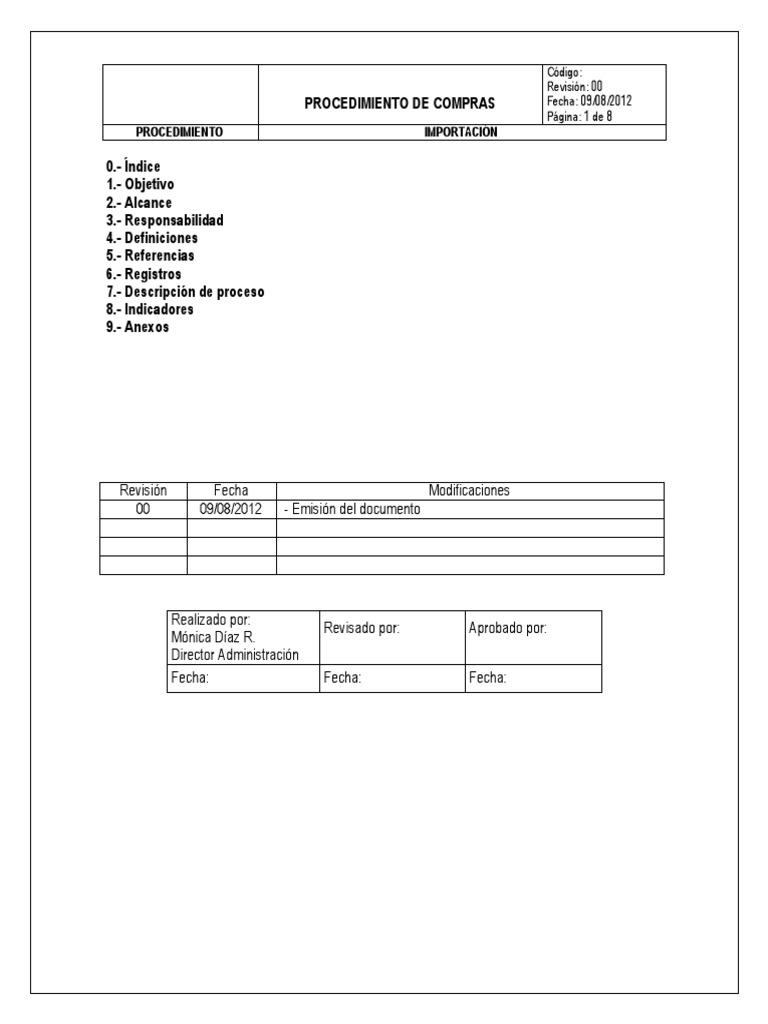 Procedimiento de Compras | Descargar gratis PDF | Calidad (comercial) | Factura
