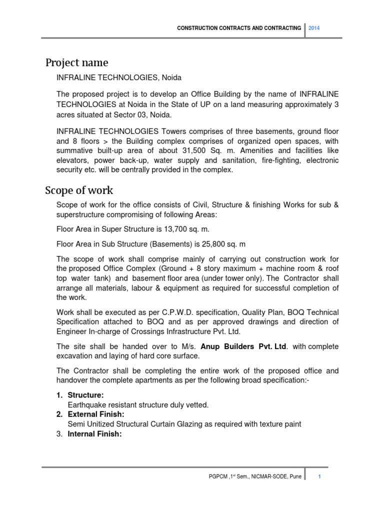 ASSIGNMENT-Construction Contracts and Contracting | PDF | General ...