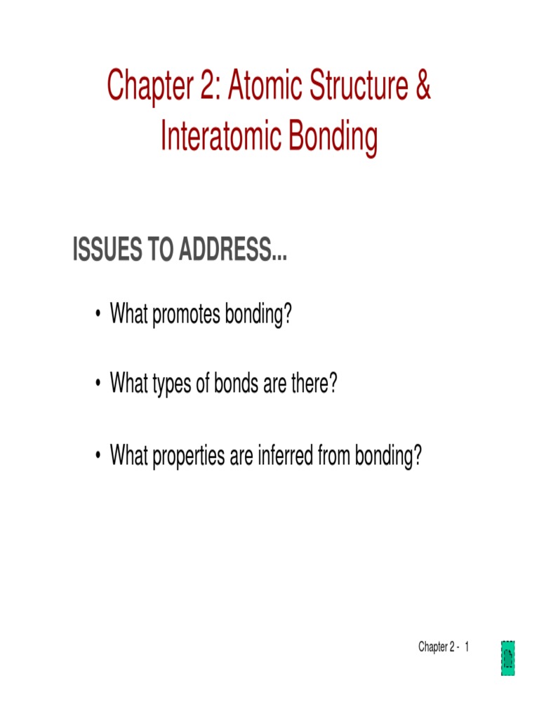 Atomic Structure and Interatomic Bonding | PDF | Electron Configuration ...