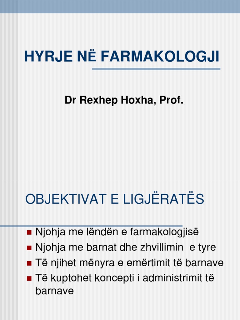 Farmakologjia e Pergjithshme | PDF