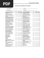Chainsaw safety checklist Yes No N/A F/I