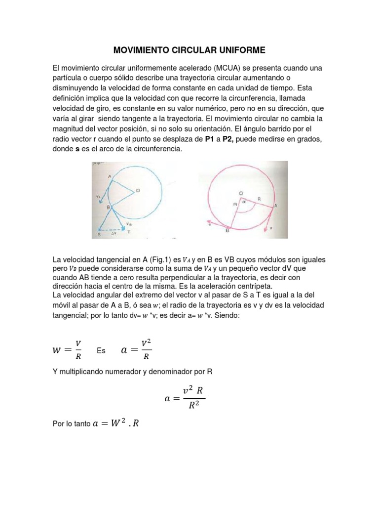 El Movimiento Circular Uniformemente Acelerado | Velocidad | Movimiento ...