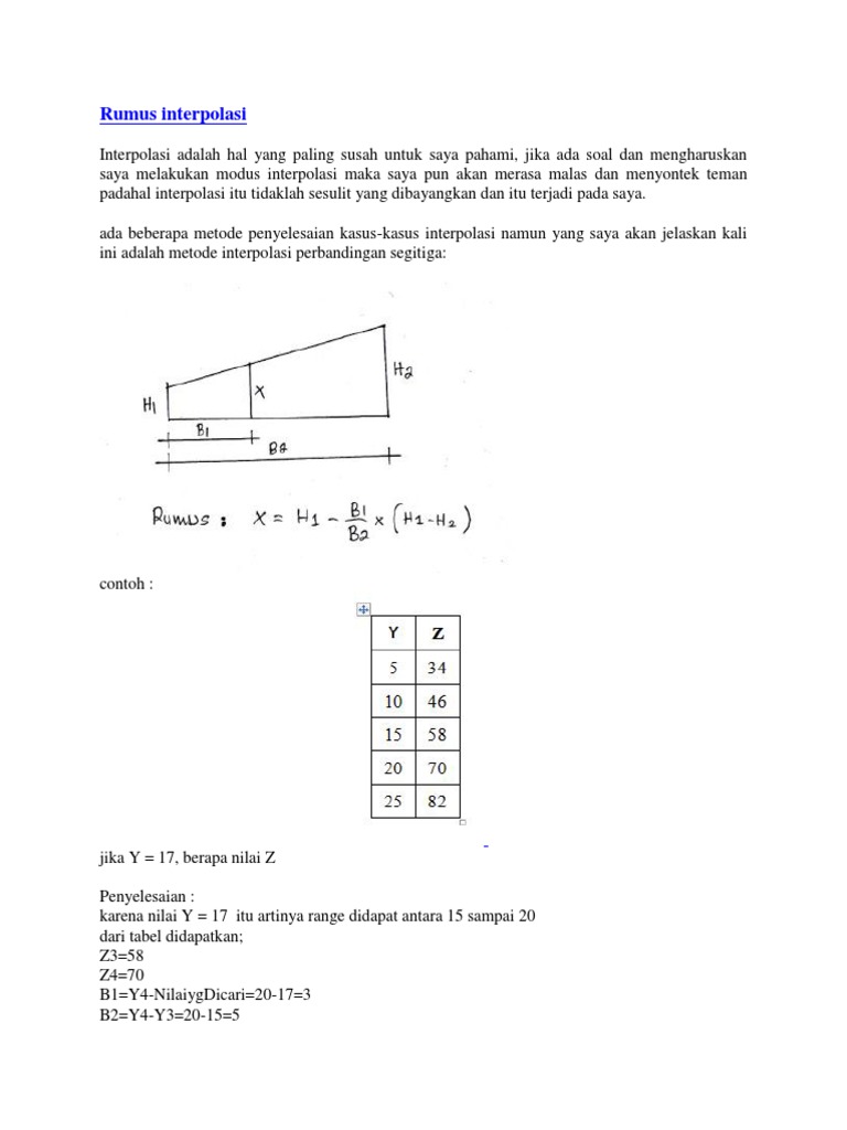 Rumus Interpolasi Sederhana 2 | PDF