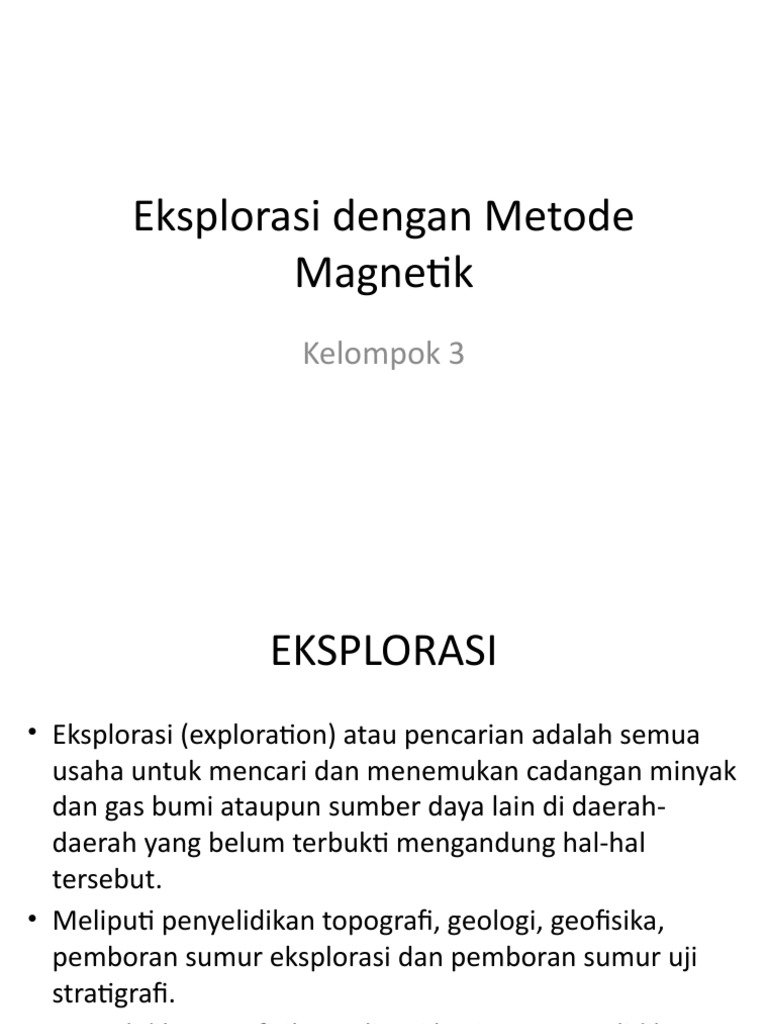 Eksplorasi Dengan Metode Magnetik | PDF