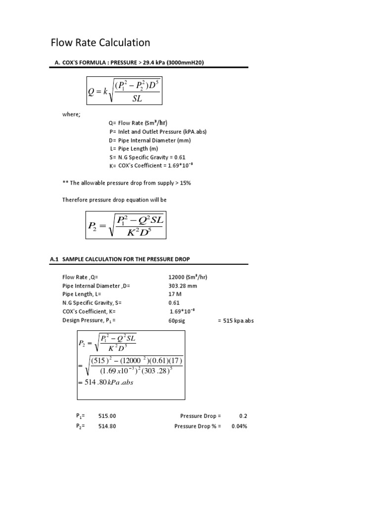 Flow Rate Calculation | PDF