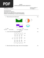Icse Class 1 Maths Sample Paper Model 1 PDF | PDF
