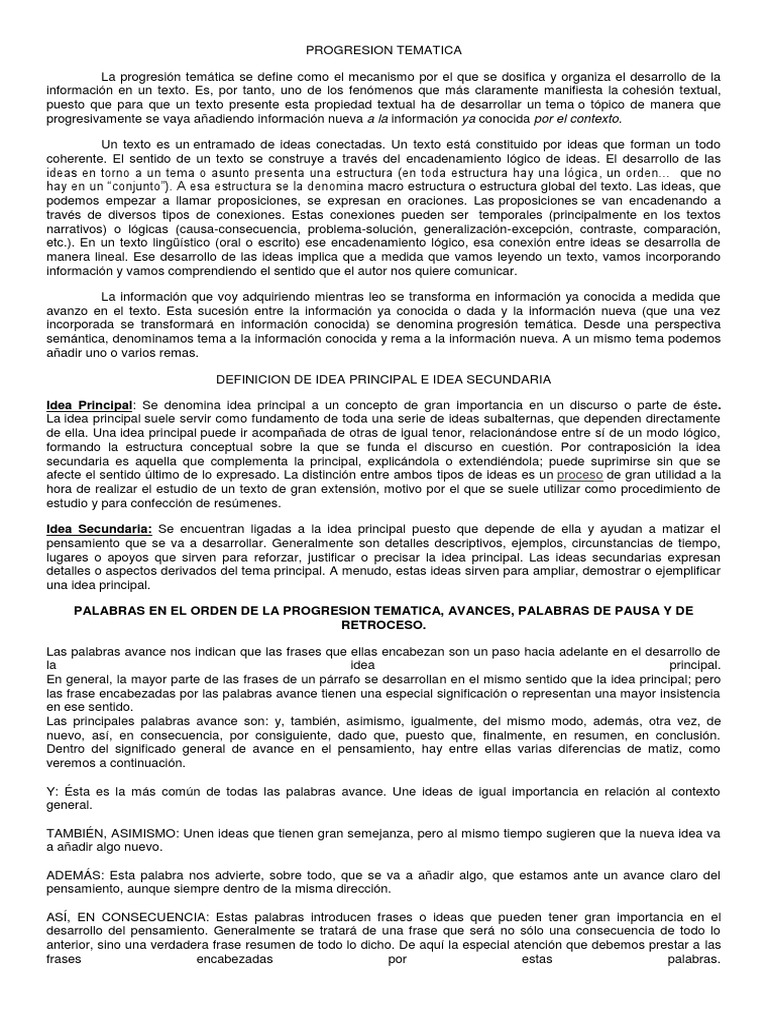 Progresion Tematica | PDF