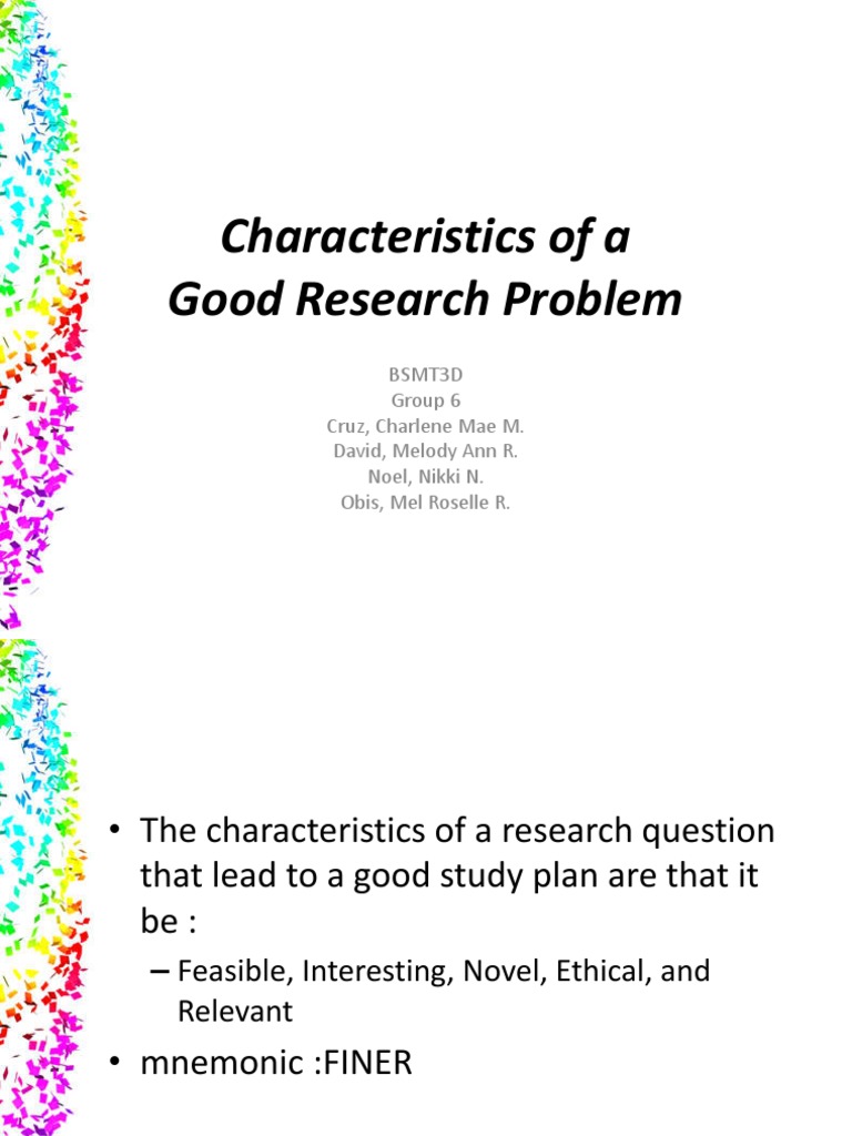 Characteristics of A Good Research Problem | PDF