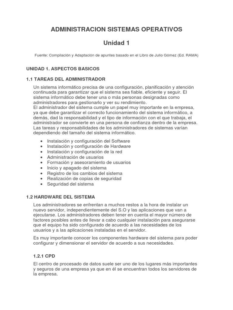Unidad 1 ASO Aspectos Basicos | PDF | Servidor (Computación) | Microsoft Windows