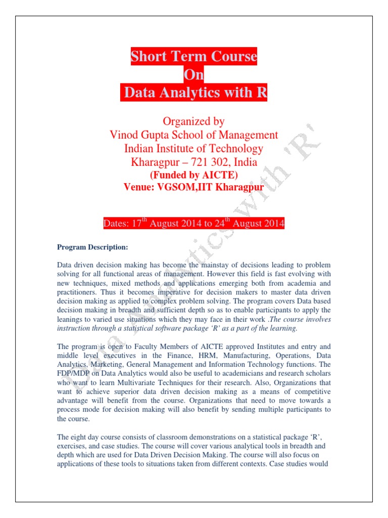 SM Data Analytics R PDF | PDF | Business