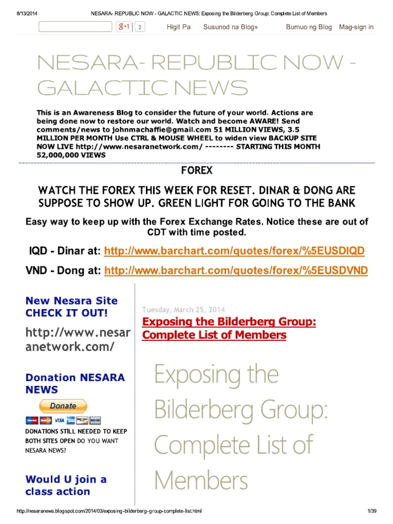 Nesara - Republic Now - G... Omplete List of Members | PDF