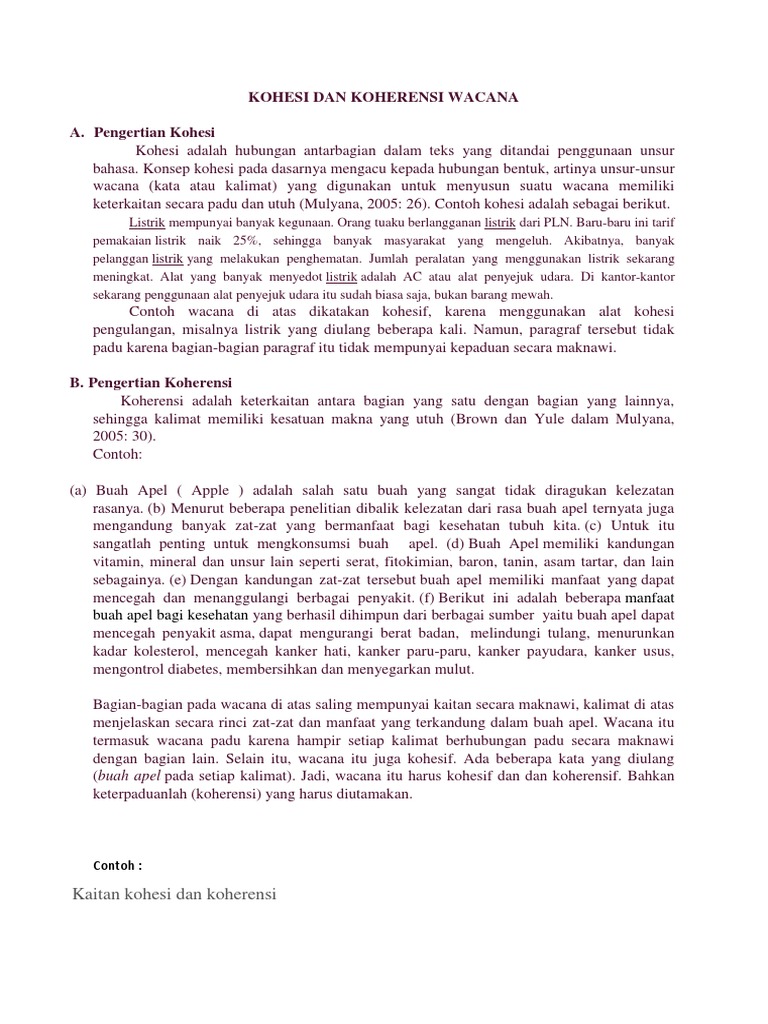 Kohesi Dan Koherensi Wacana | PDF