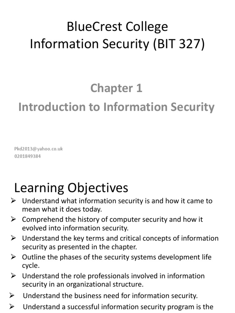 Information Security Chapter 1 | PDF | Computer Security | Security