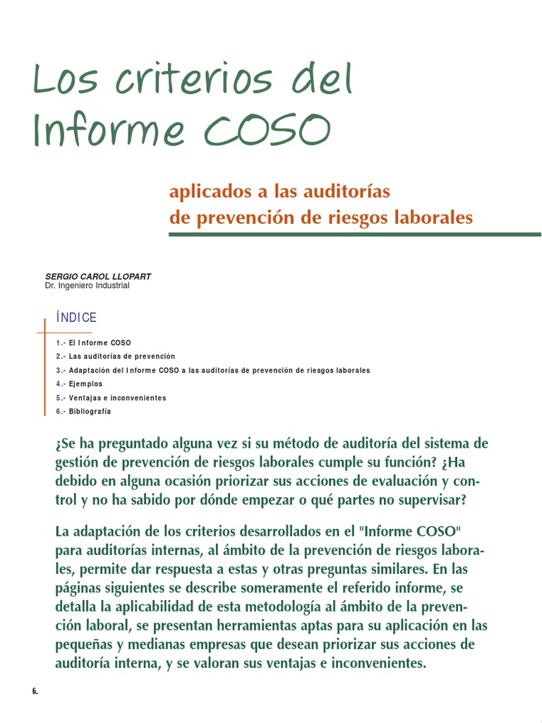 Informe Coso | PDF | Planificación | Auditoría