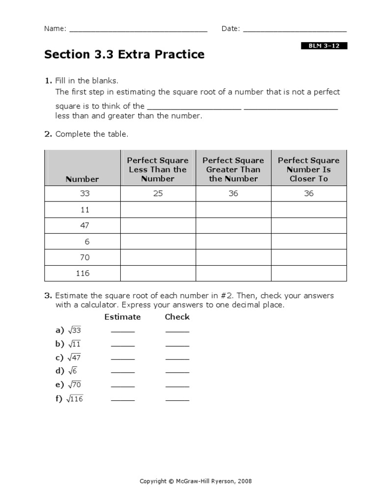 BLM 3 12 Section 3 3 Extra Practice | PDF