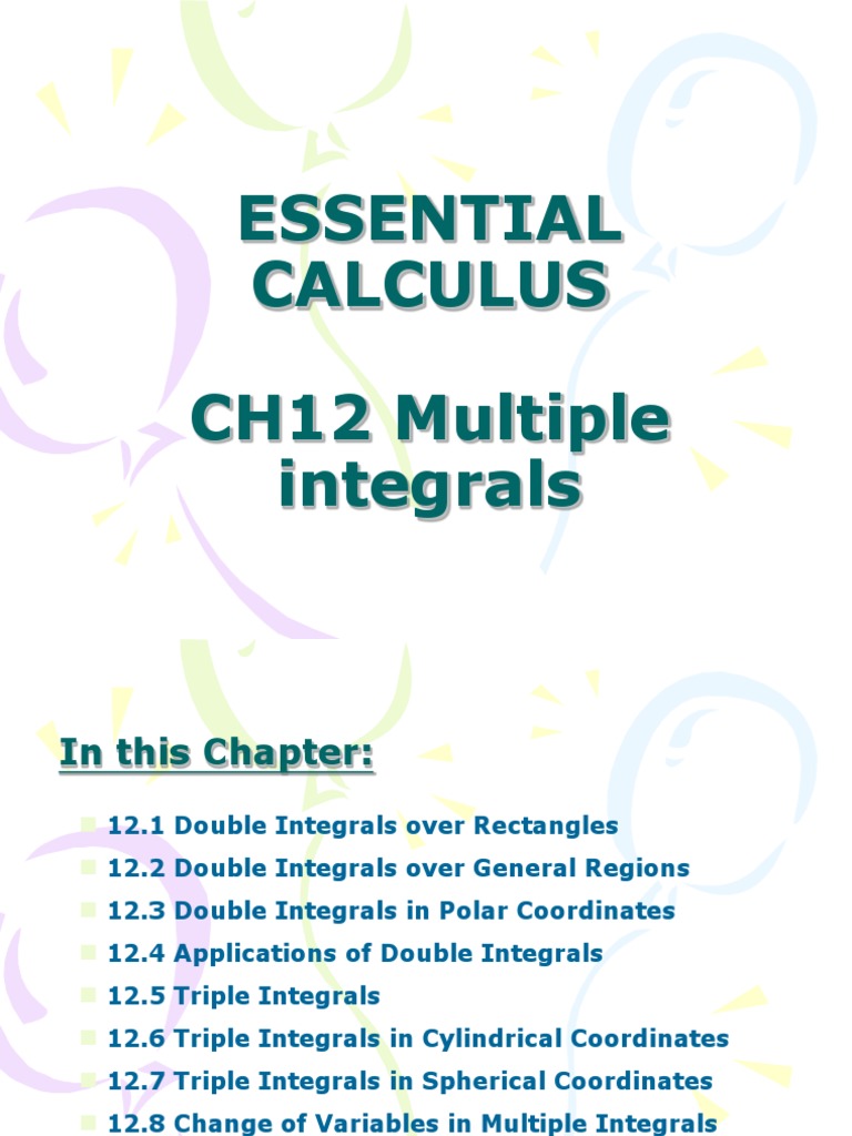 Ch12 Multiple Integrals | PDF | Integral | Calculus