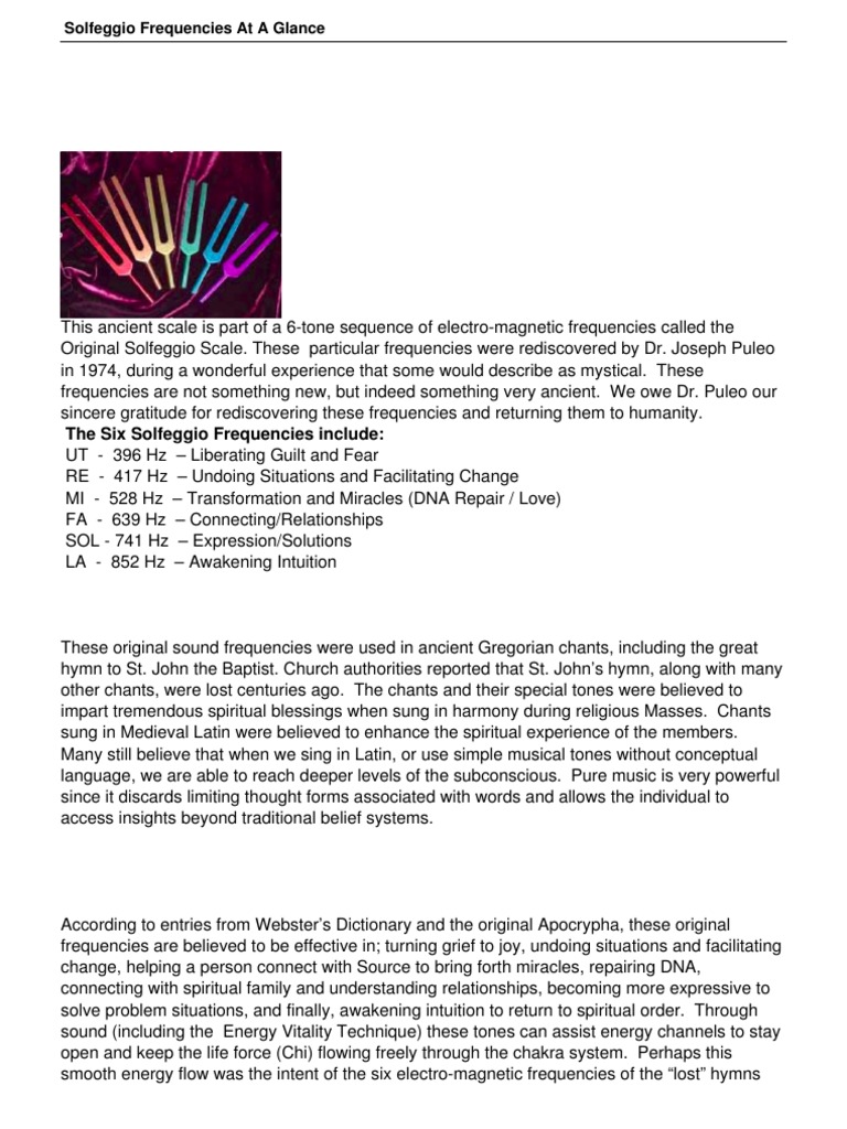 The Six Solfeggio Frequencies include | Hymns | Religious Behaviour And ...