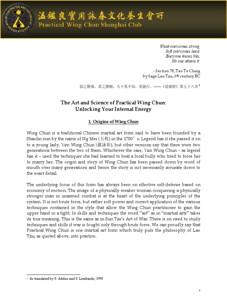 Thoughts On Practical Wing Chun v27 | PDF | Wing Chun | Individual Sports