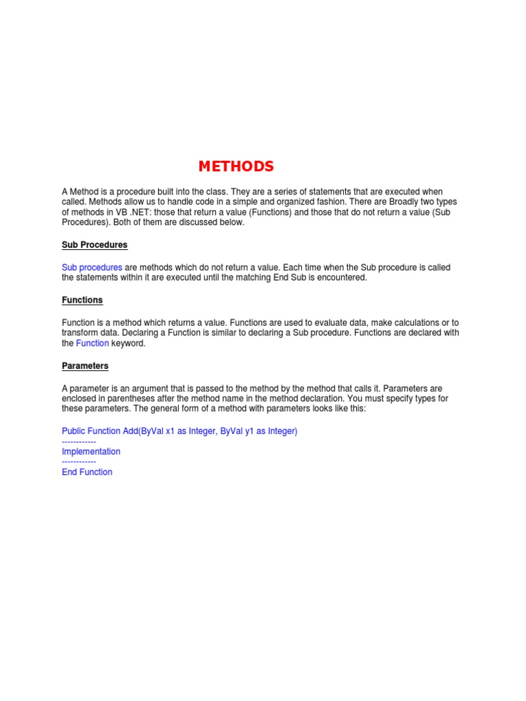 PreDefined VB - Net Functions | PDF | Parameter (Computer Programming) | String (Computer Science)