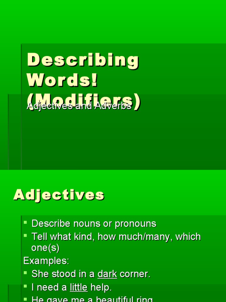 Adjectives and Adverbs Explained | PDF | Adjective | Adverb