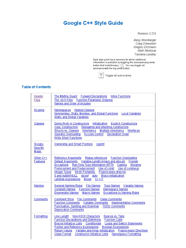 Google C++ Style Guide | PDF | Inheritance (Object Oriented Programming ...