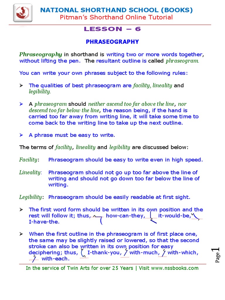 Lesson 6 | PDF | Shorthand | Typography