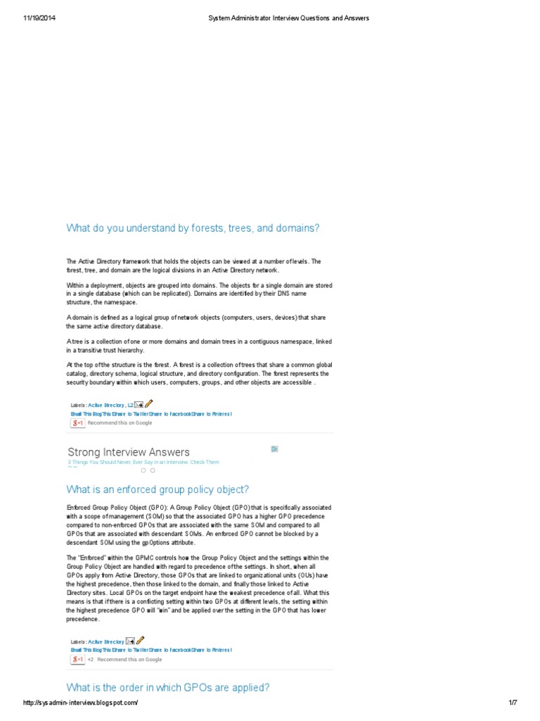 System Administrator Interview Questions and Answers | PDF | Group ...