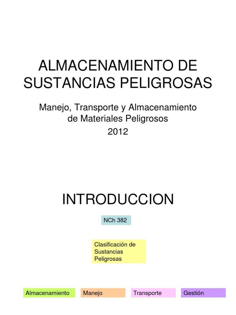 Almacenamiento de Sustancias Peligrosas | PDF | Toxicidad | Gases