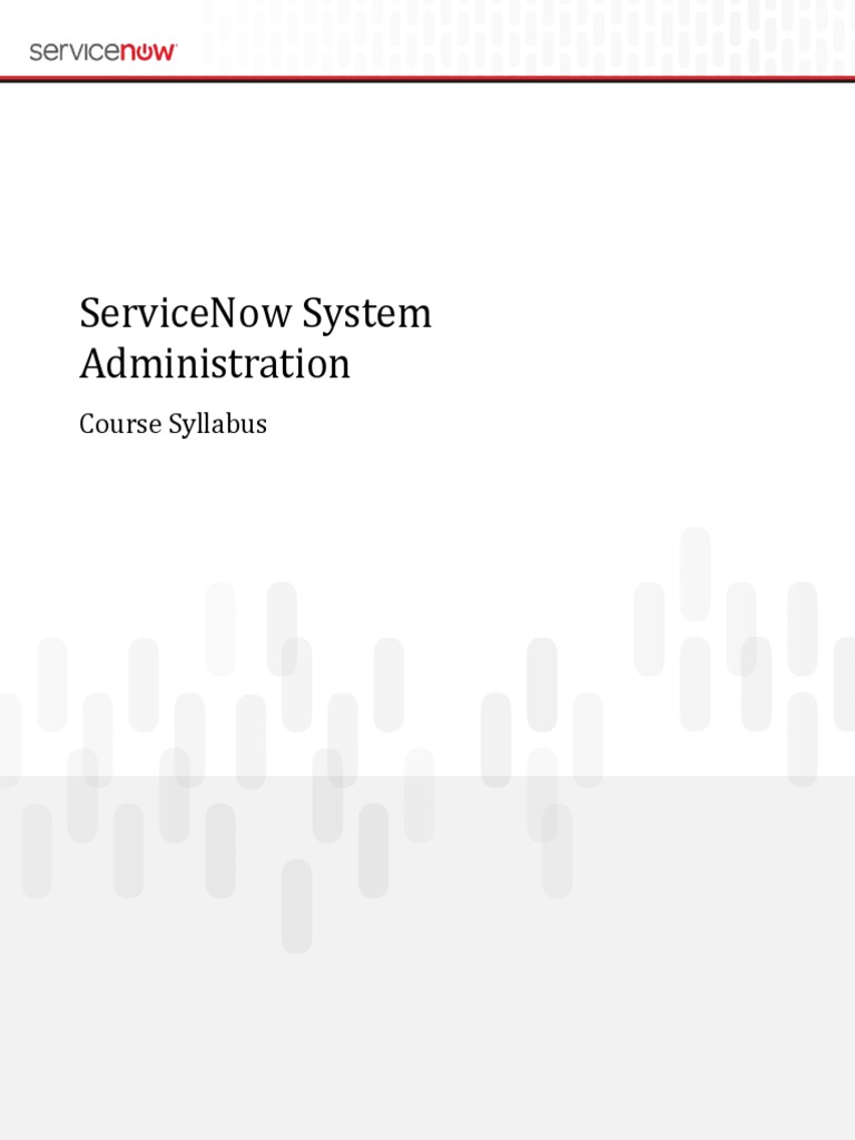 ServiceNow Sys Admin Course Outline PDF | PDF | Mobile Device | Trademark