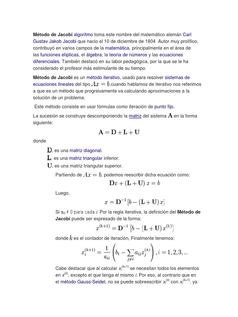 Método de Jacobi | PDF