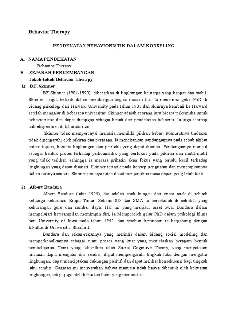 Terapi Behavior | PDF