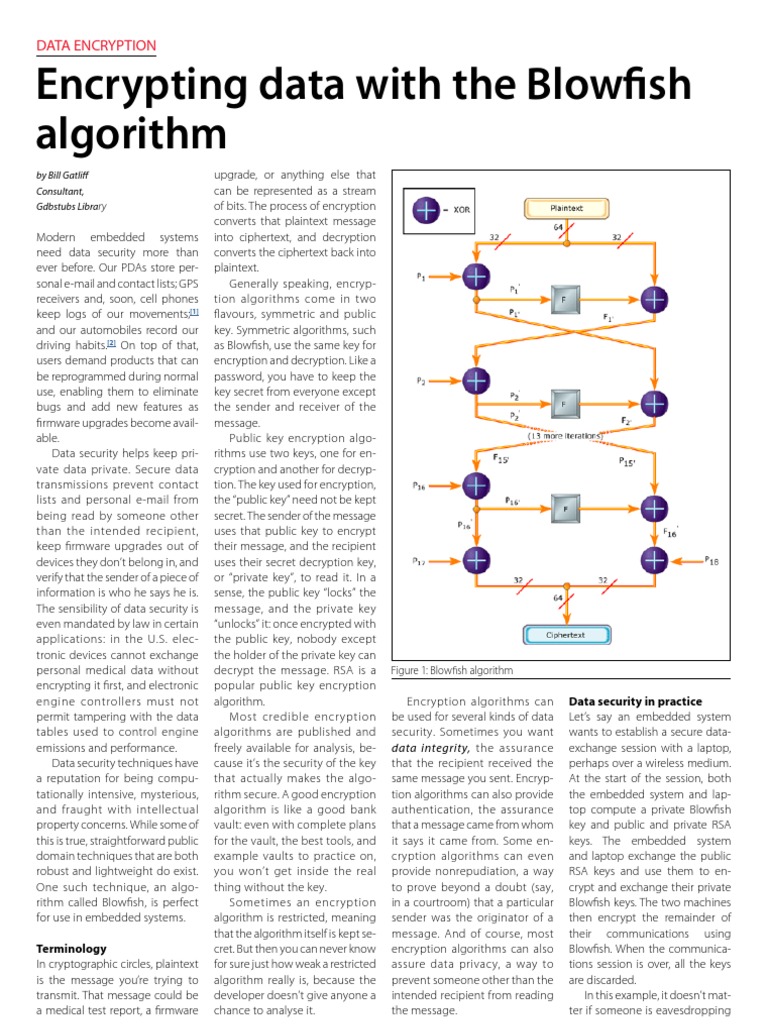 Blowfish Data | Key (Cryptography) | Cryptography