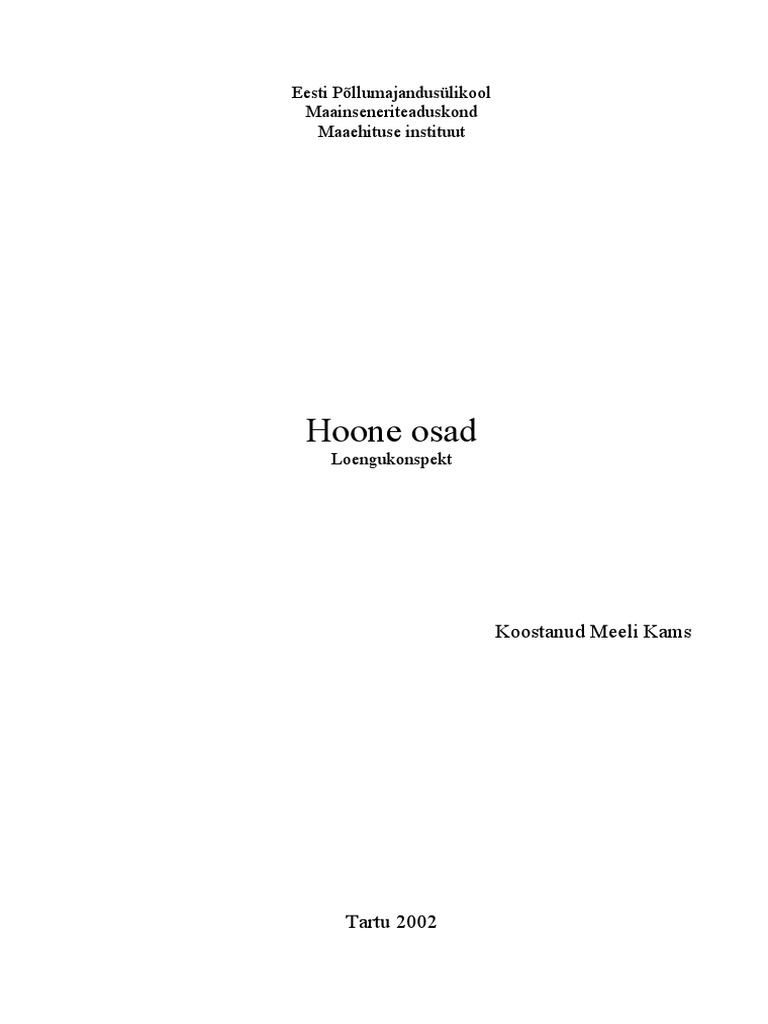 Hooneosad | PDF