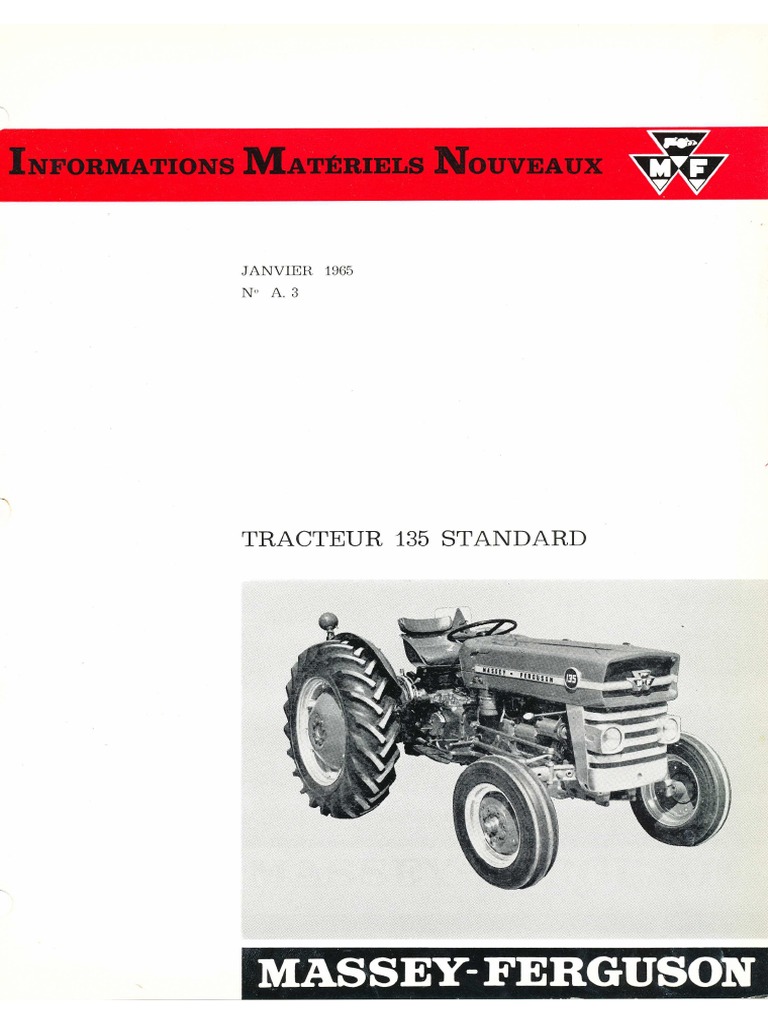 MF 100 Informations Materiels Nouveaux Tracteurs 1965 061 080 | PDF
