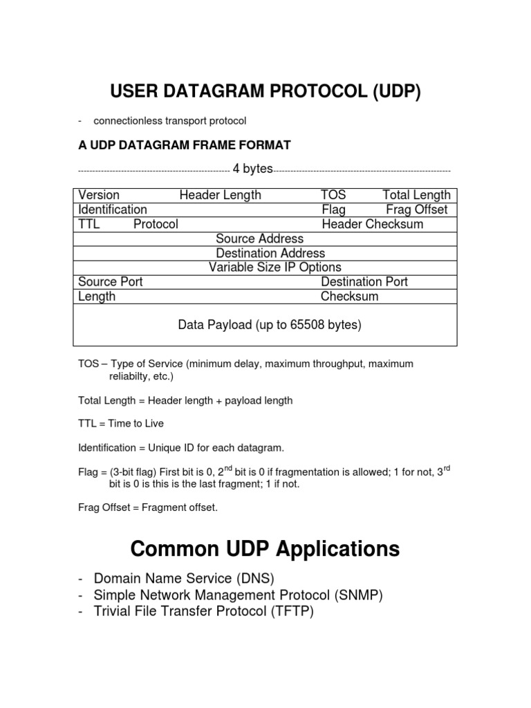 User Datagram Protocol (Udp) | PDF | Port (Computer Networking ...