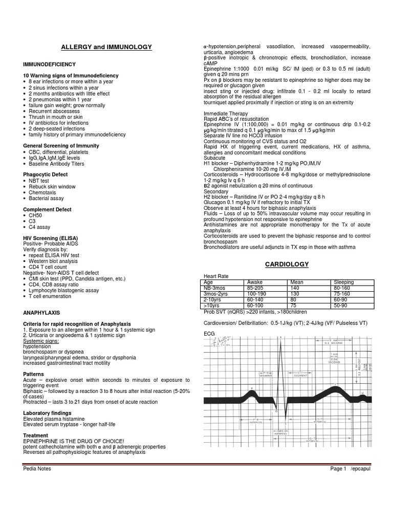 Pedia Notes | PDF | Heart | Vasodilation