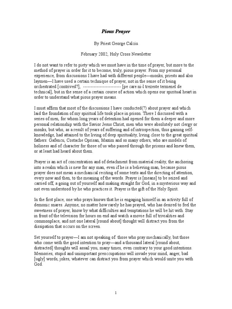 Pious Prayer | PDF | God The Father | Prayer