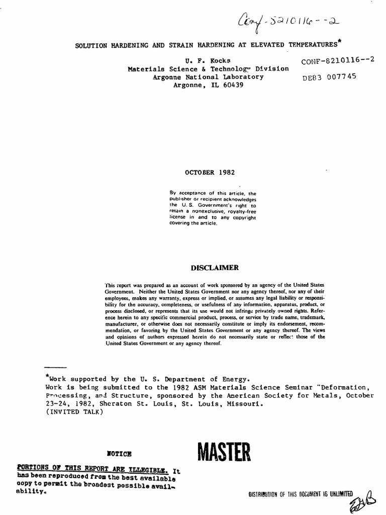 Master | PDF | Yield (Engineering) | Dislocation