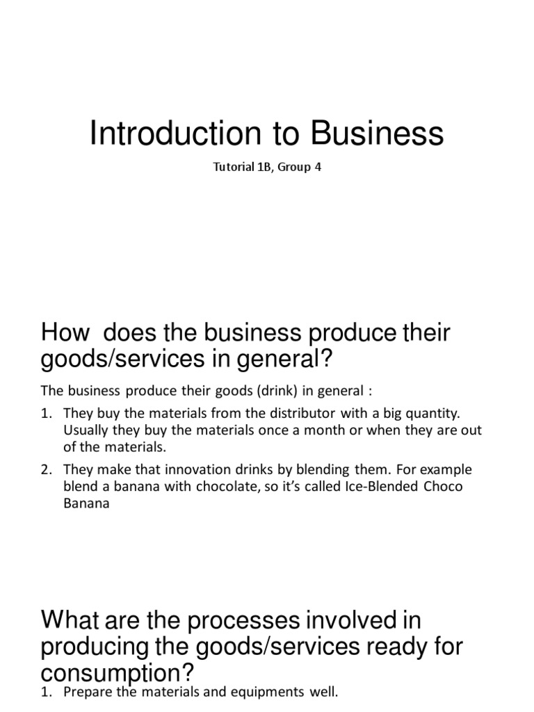 Introduction To Business: Tutorial 1B, Group 4 | PDF | Career & Growth ...