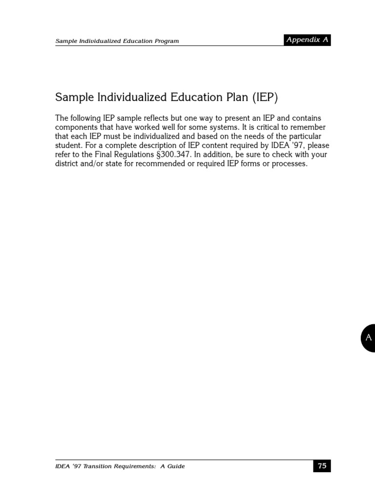 Sample Iep | PDF | Individualized Education Program | Special Education