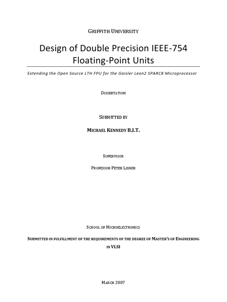 Design of Double Precision IEEE-754 Floating-Point Units | PDF | Hardware Description Language ...