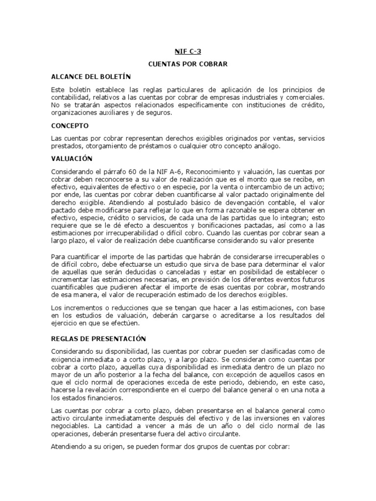 Nif c3 | PDF | Contabilidad | Business