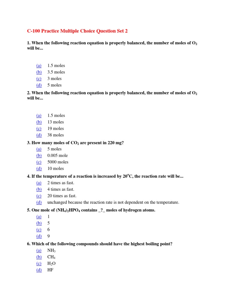 Chemistry Practice Questions | Chemical Equilibrium | Chemical Reactions
