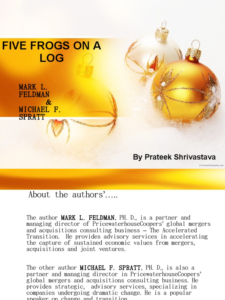 Five Frogs On A Log - Prateek | PDF | Mergers And Acquisitions | Goal