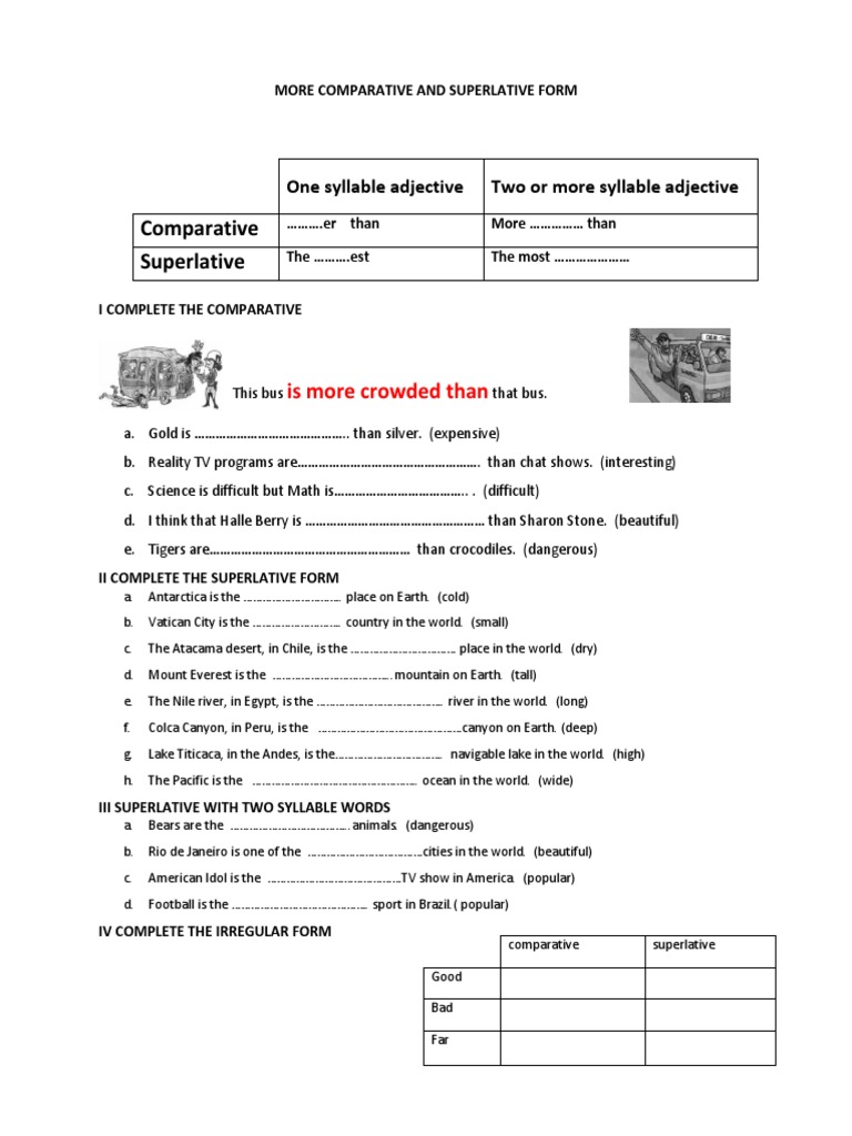 Comparative and Superlative Forms Guide | PDF