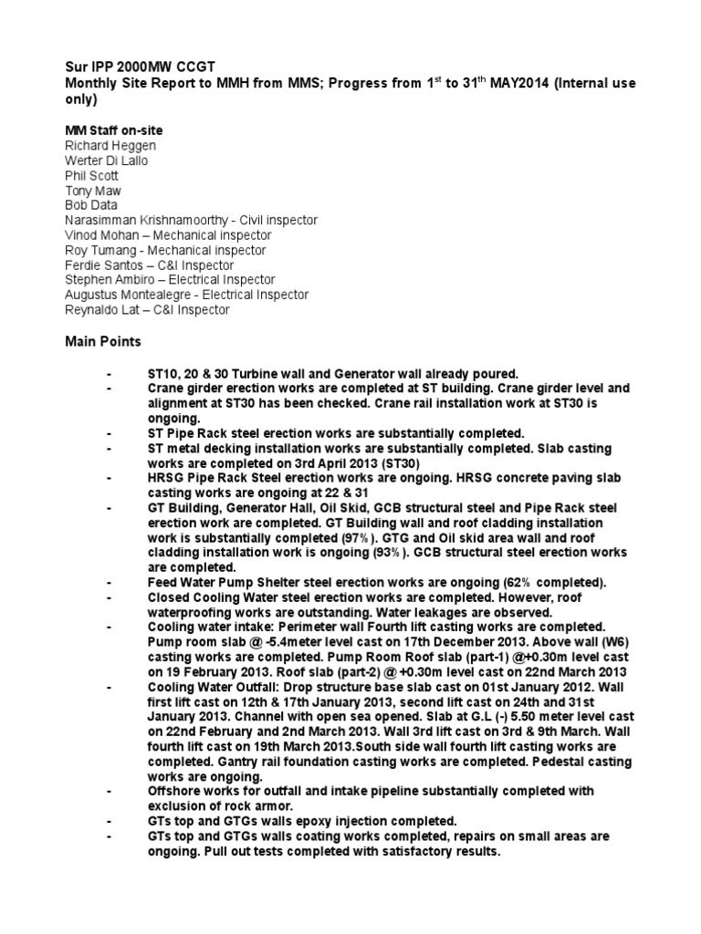 Mechanical Progress Report SAMPLE | PDF | Wall | Roof