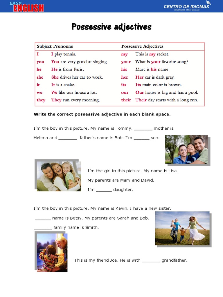 Family Relationships and Possessive Adjectives | PDF | Social Science ...