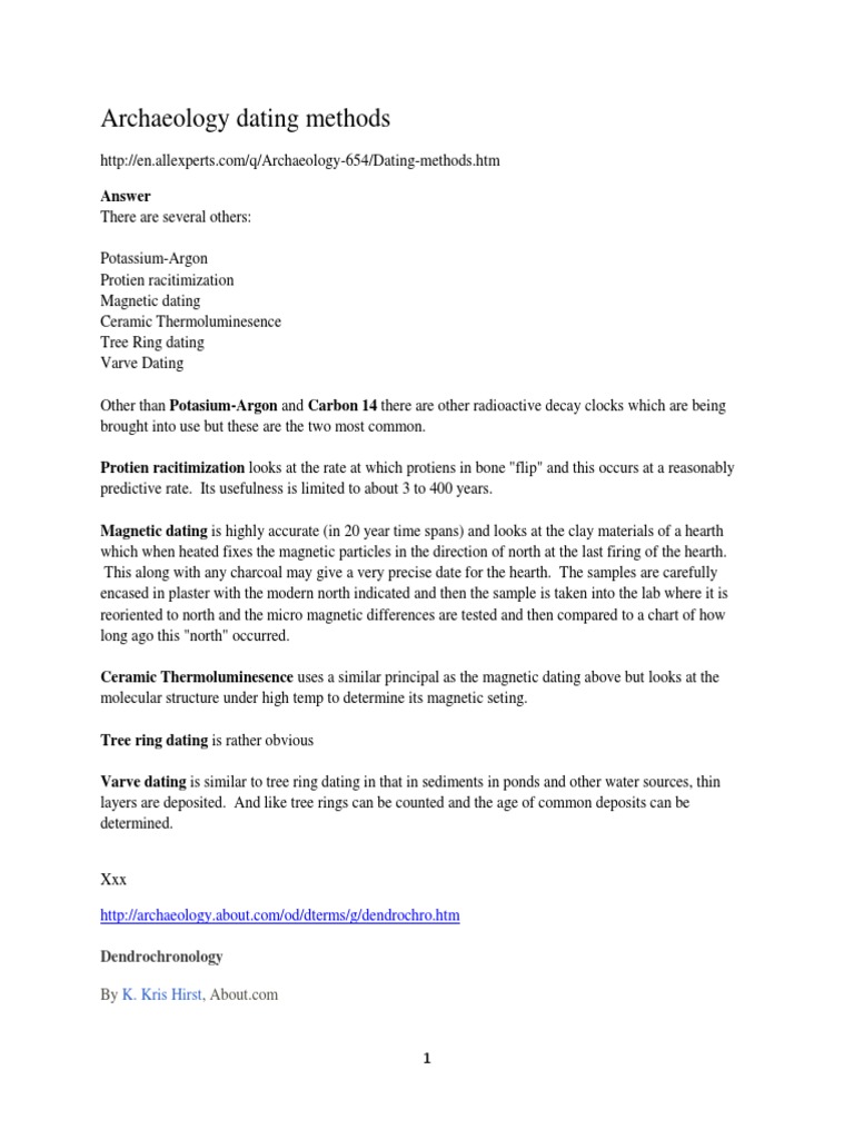 Archaeology Dating Methods | PDF | Radiocarbon Dating | Radioactive Decay