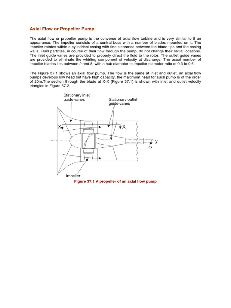 Axial Flow or Propeller Pump | Descargar gratis PDF | Pump | Turbine